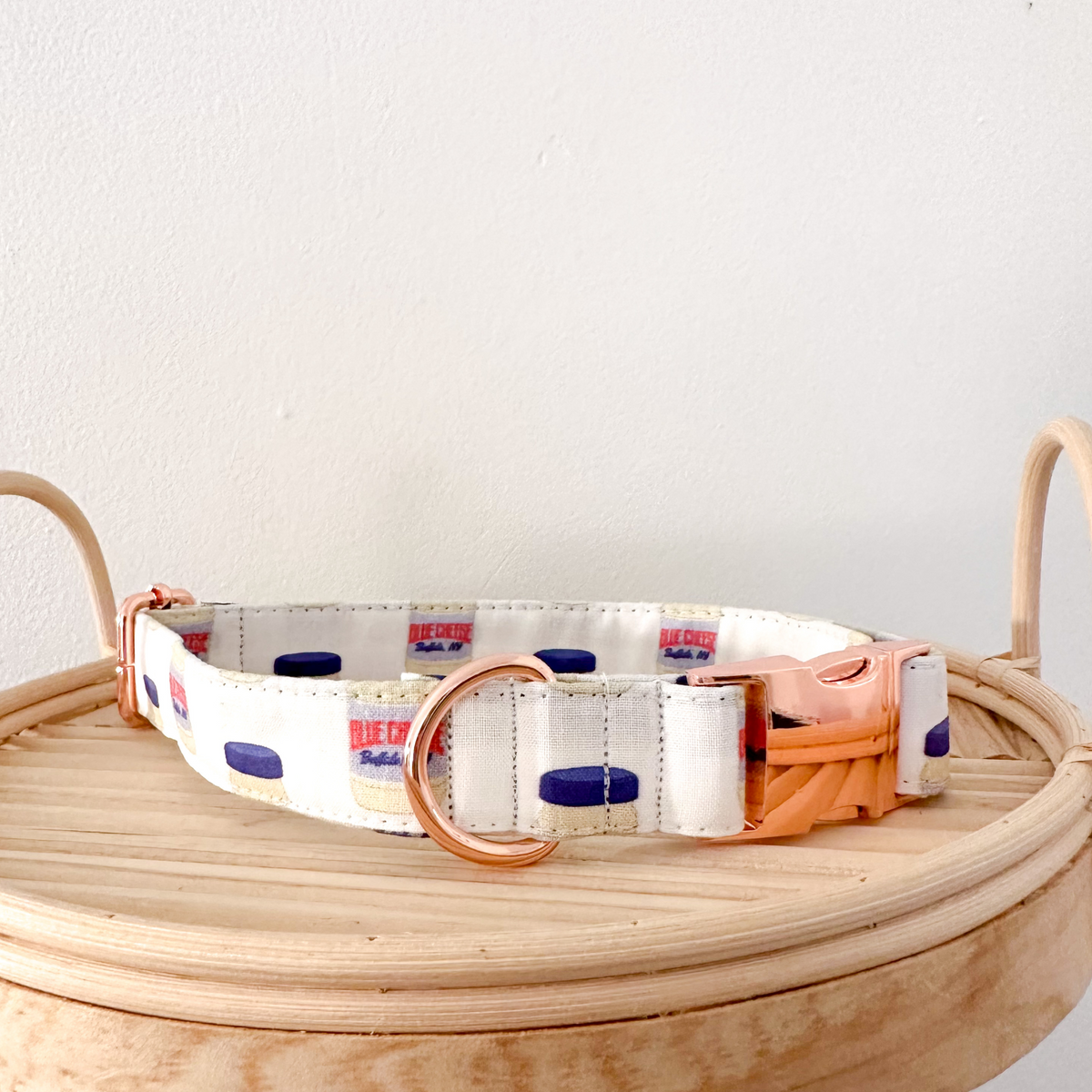 Blue Cheese Rose Gold Dog Collar | Buffalo Dapper Paws